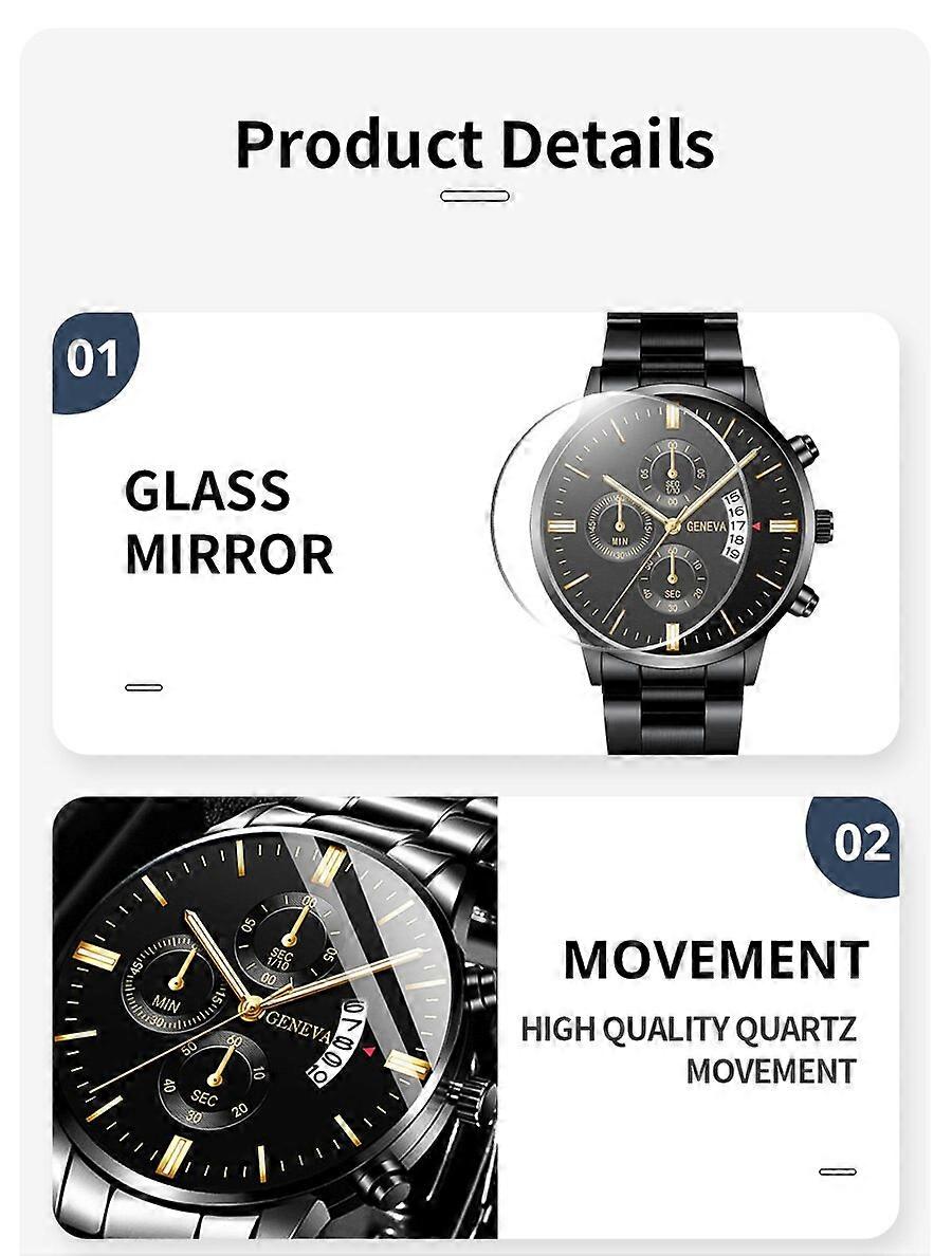 Quartz Watch Men Business Fashion Fake Three Eye Six Pin Calendar Watch ...