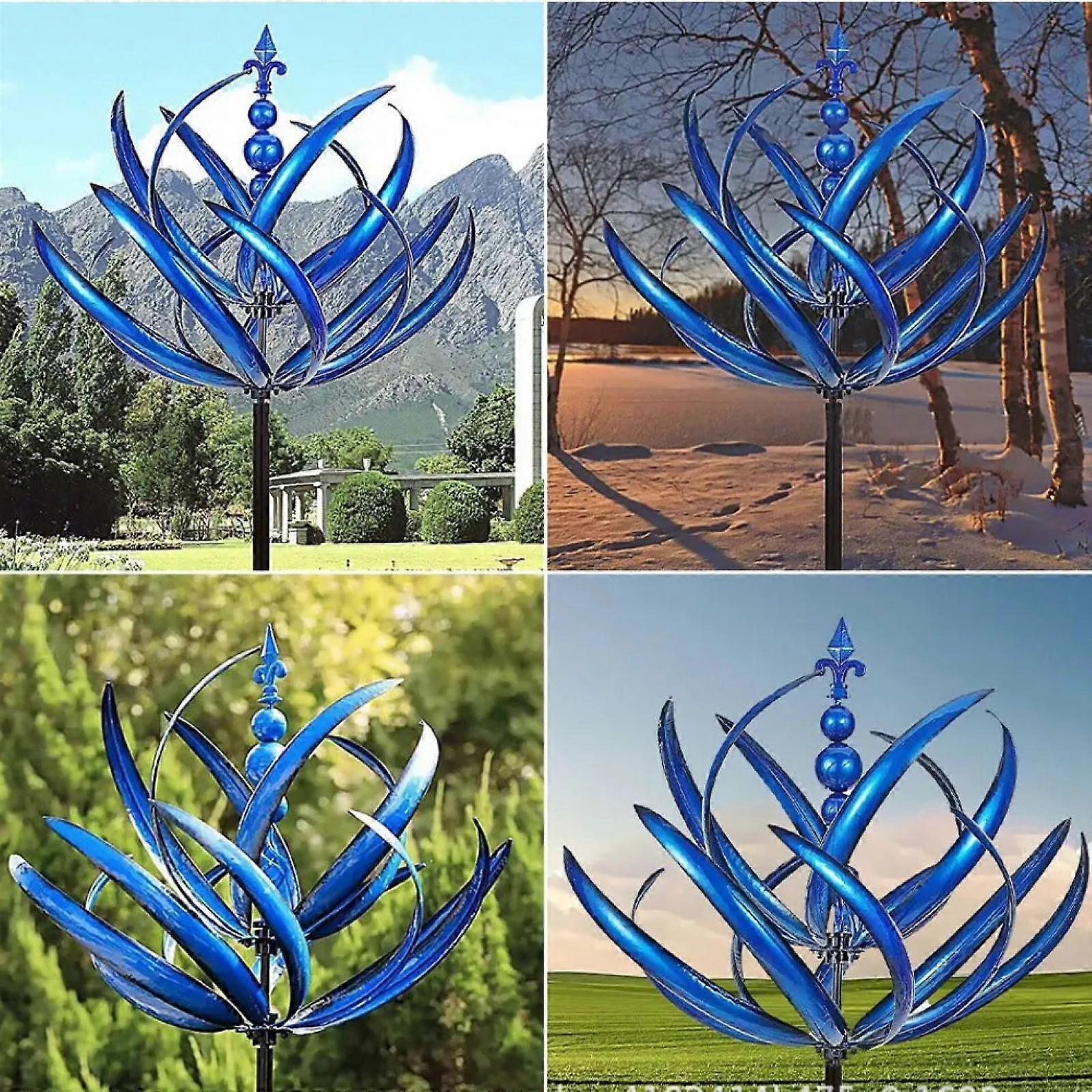 Wind Runner for Yards and Gardens - Large Metal Kinetic Wind Sculpture ...