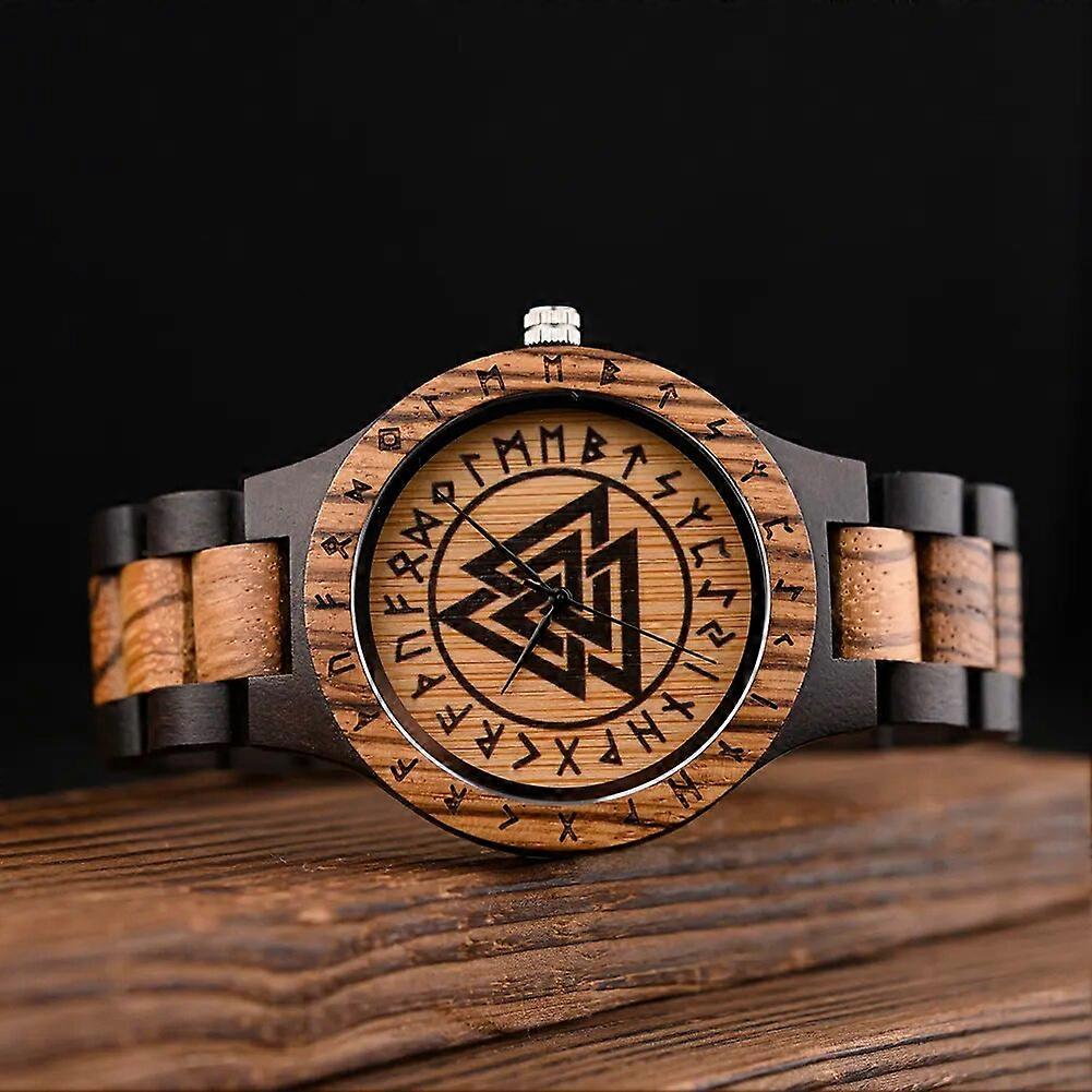BIRD Viking Men's Watches Vintage Wooden Watch for Men with Gift Box ...