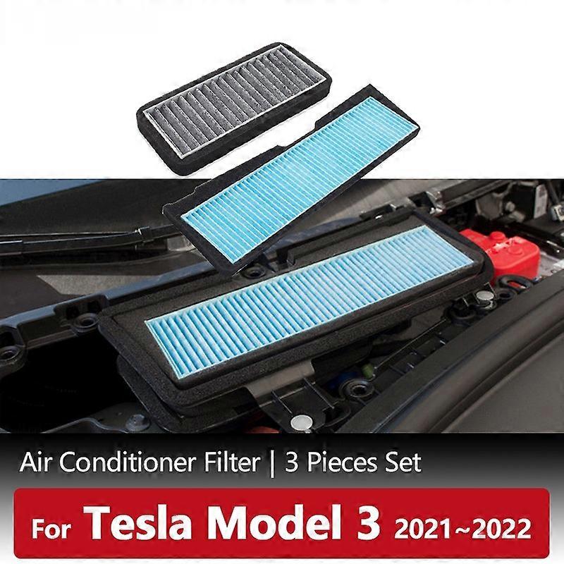 Air Conditioner Filter 3 Pieces Set For Tesla Model 3 2021 2022 Car ...