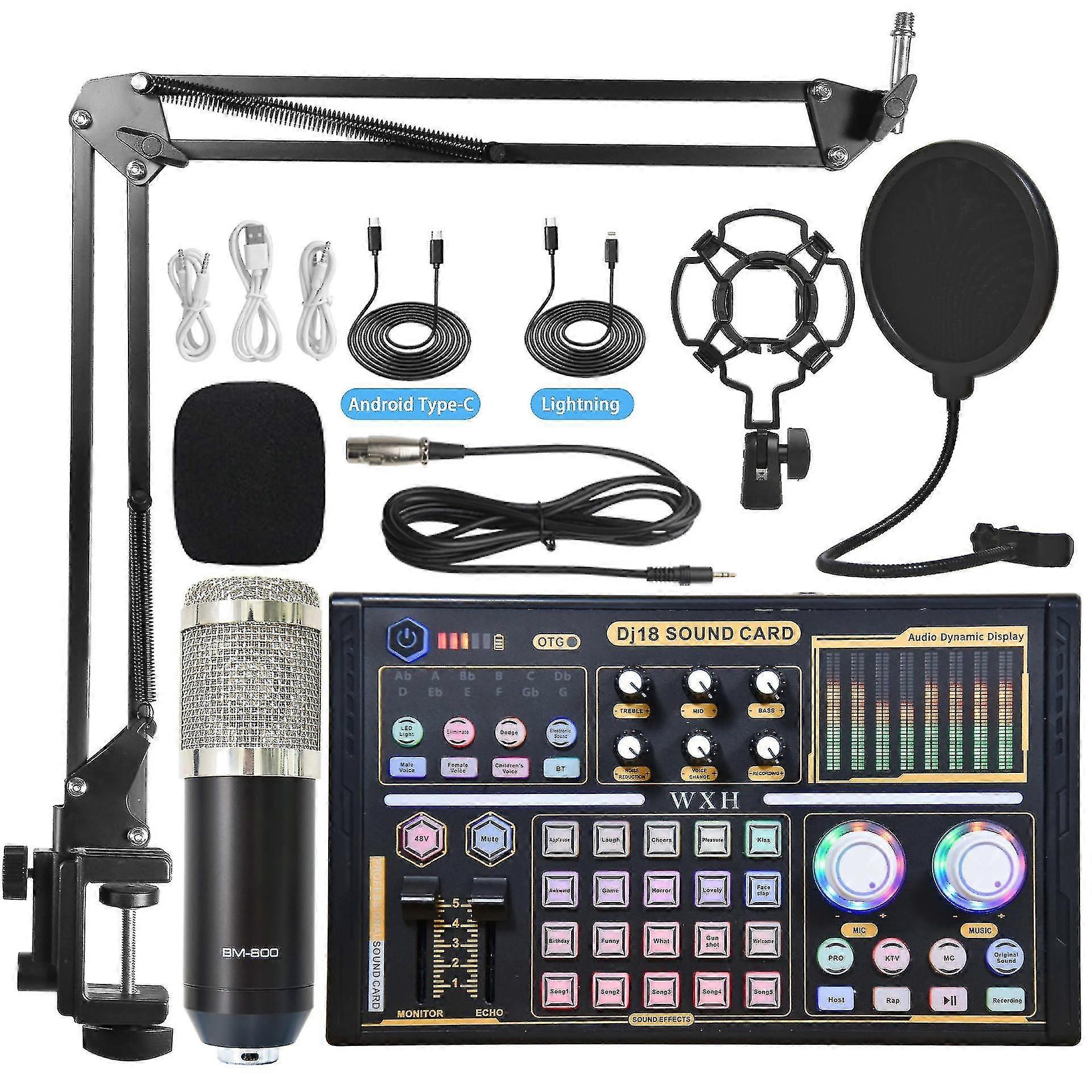 Live Streaming Sound Card Kit Mobile Computer Microphone Live Streaming ...