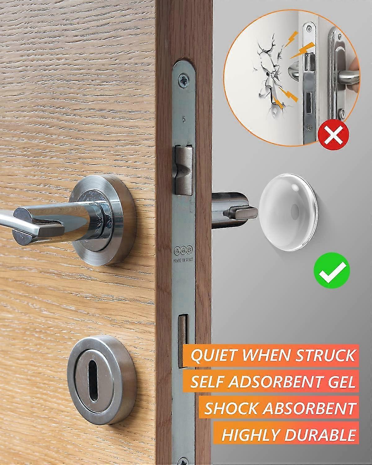 Wall Door Handle Stopper, 6 X Transparent Wall Door Stopper, Round Wall ...