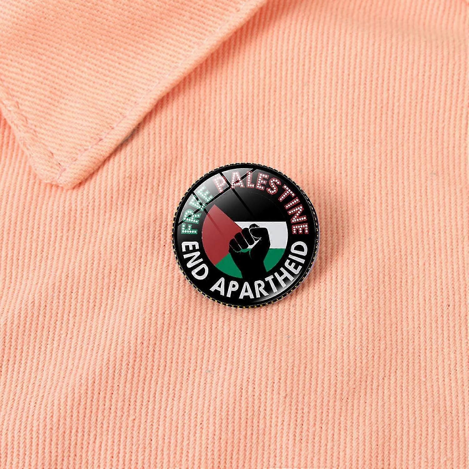 Free Palestine Letter Print Brooch Palestine Country Flag Round Pin ...