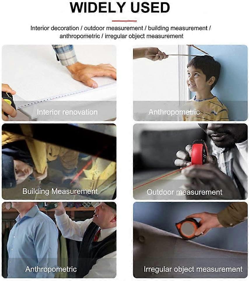 3-in-1 Tape Measure Multifunction Digital Infrared Laser Distance Meter ...