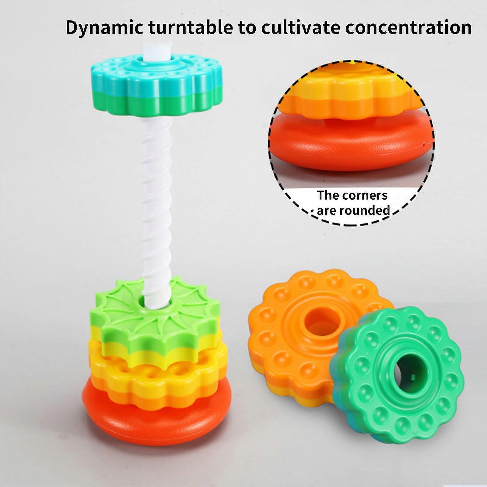 Five Wheel Rotating Tower Rainbow Rotating Tower Toy Rotating Le ...