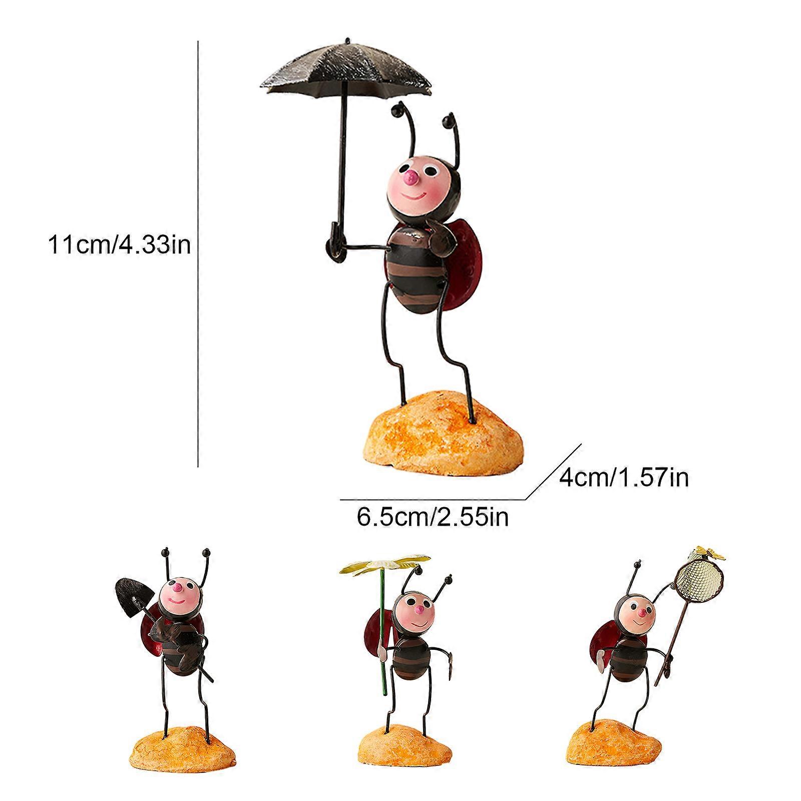 Cute Metal Ladybug Statue Figurine for Indoor Outdoor Decor, Garden ...