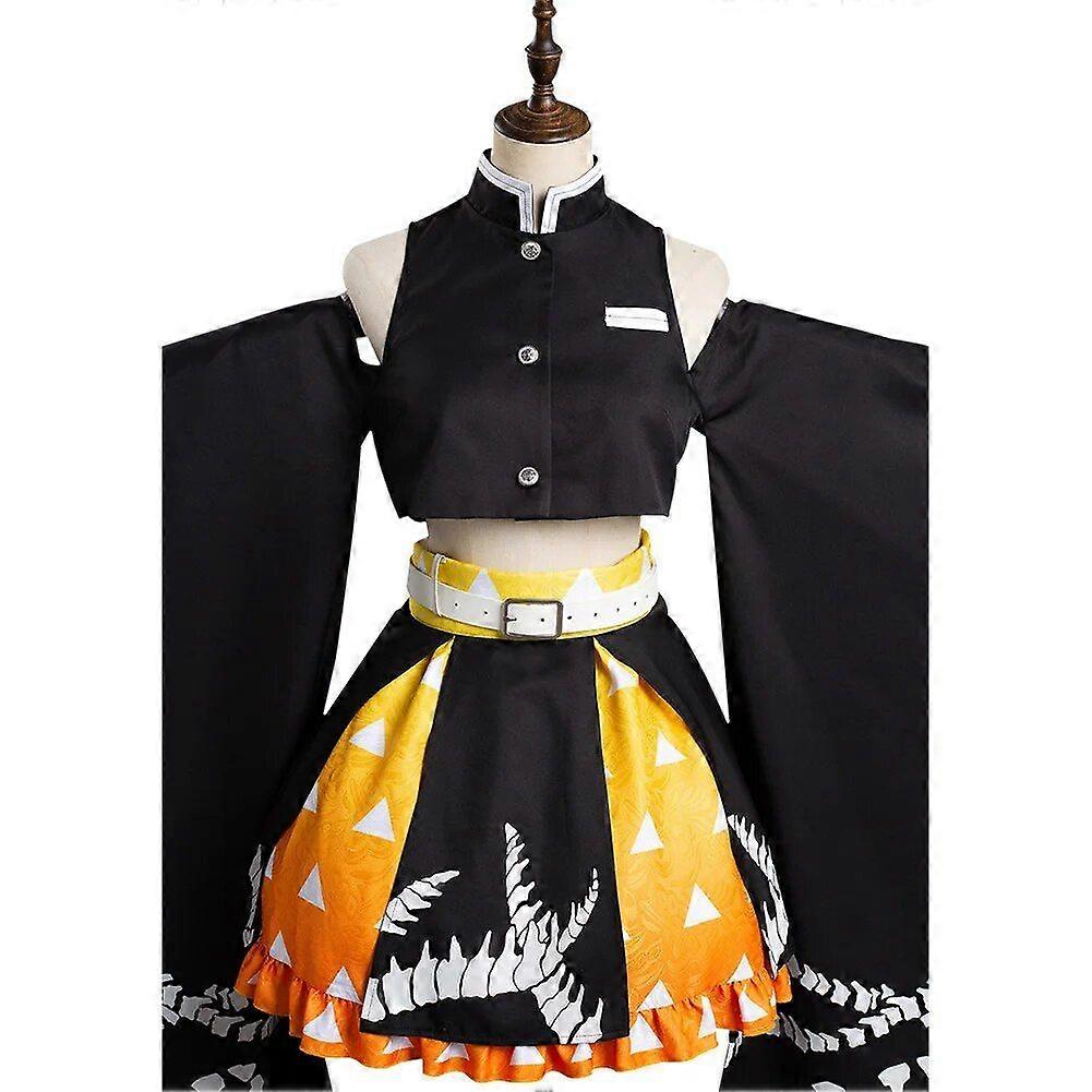Anime Demon Slayer Agatsuma Zenitsu Cosplay Costume Kimono Outfits ...