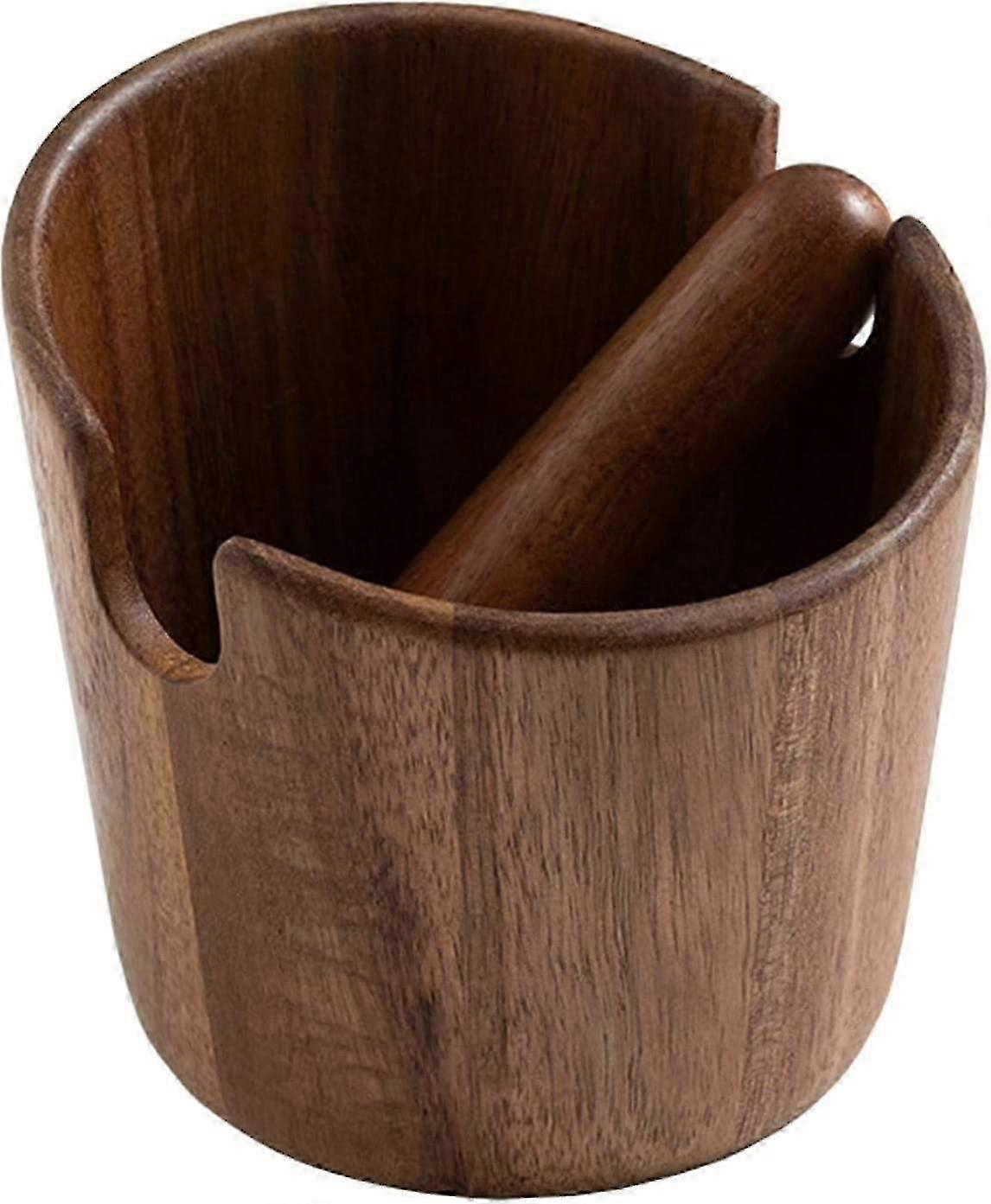 Coffee Knock Box Espresso Grounds Bin Wooden Coffee Machine Waste Bin ...