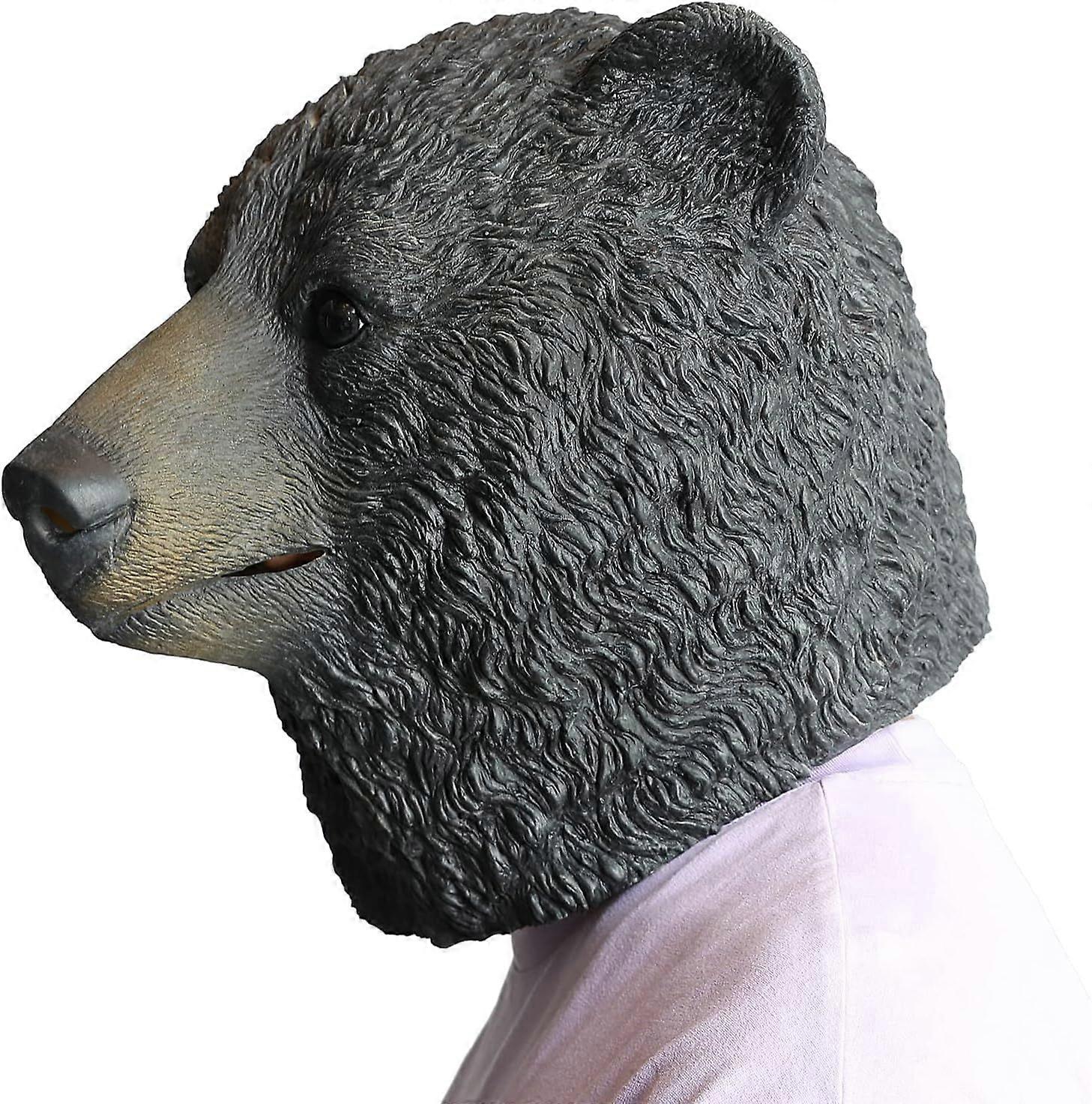 2025 Latest Model Black Bear Mask Wild Animal Latex Full Head Realistic ...