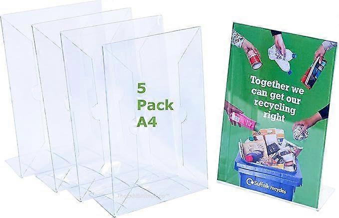 5 x A4 Table Display Stand Set |A4 Menu Stand |Table Poster Stand |A4 ...