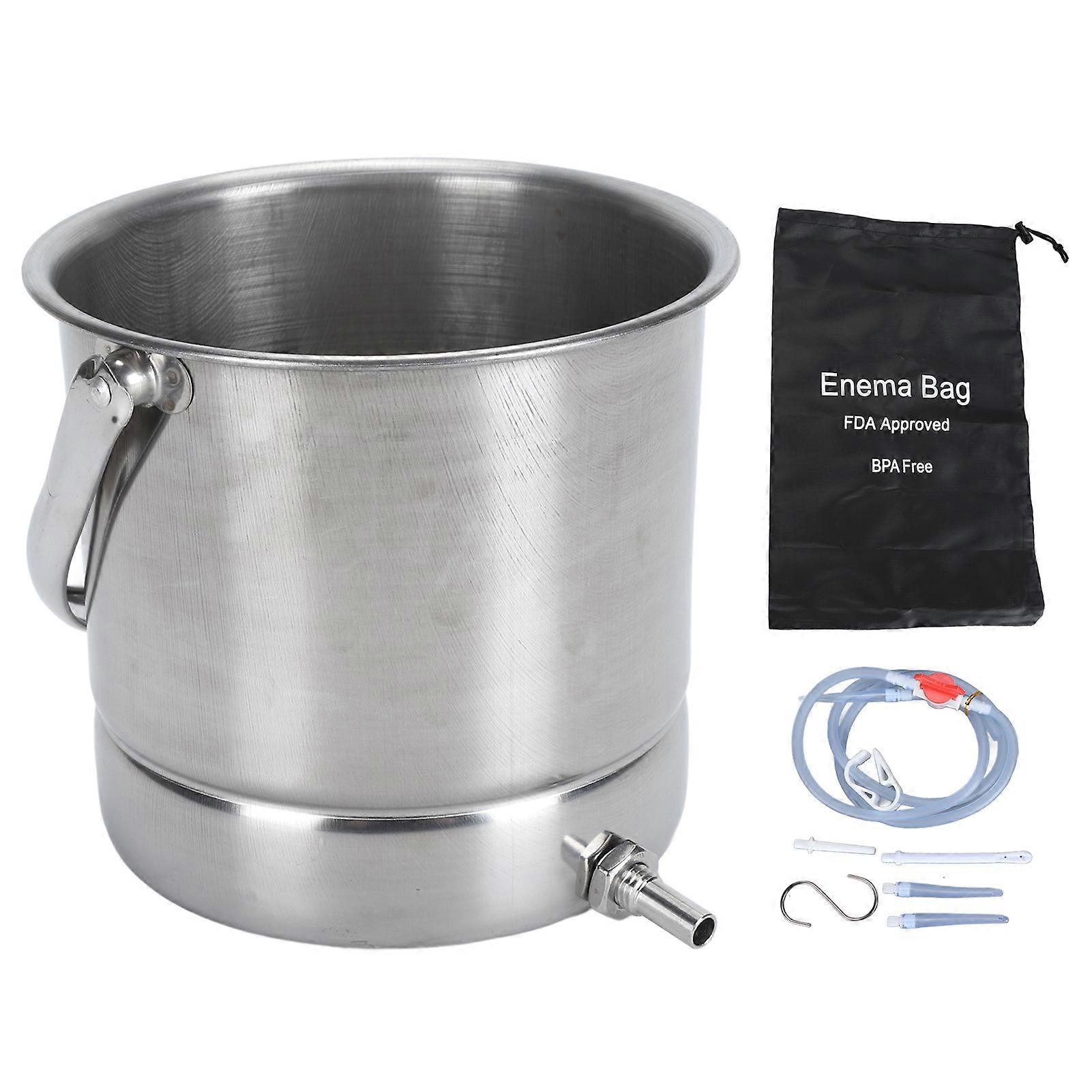 Enema Bucket Kit 1.6L Stainless Steel Bucket Reusable Shower Enema ...