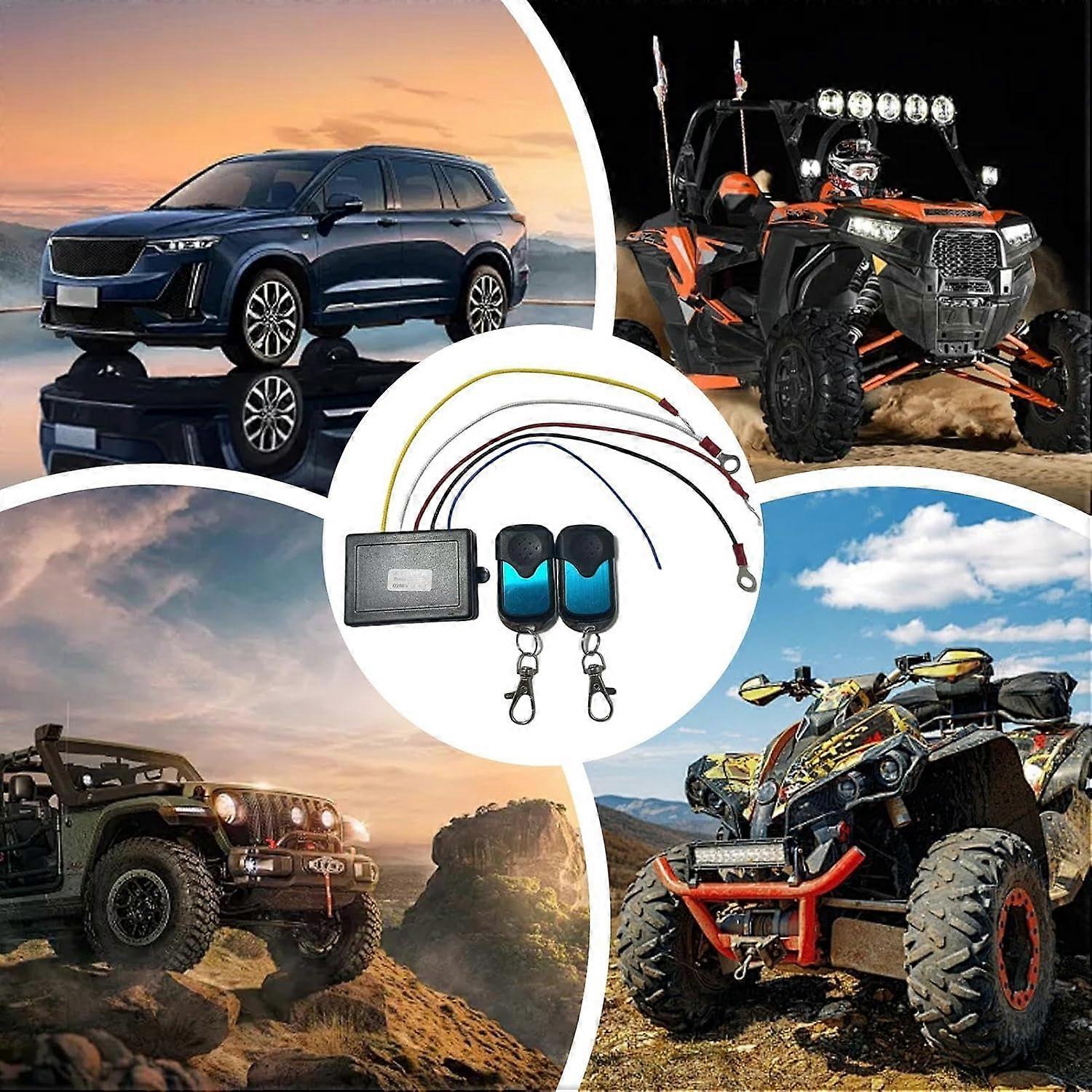 Winch Remote Control Kit - 12V 24V Wireless Electric Winch Controller ...