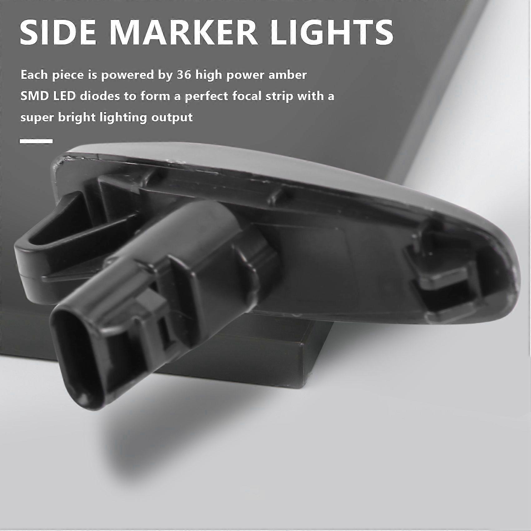 Smoked Lens Amber Full LED Dynamic Front Side Marker Lights for ...