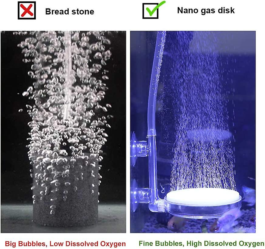 Aquarium Gas Stone Fish Tank Nano Bubble Stone With Control Valve Mute ...