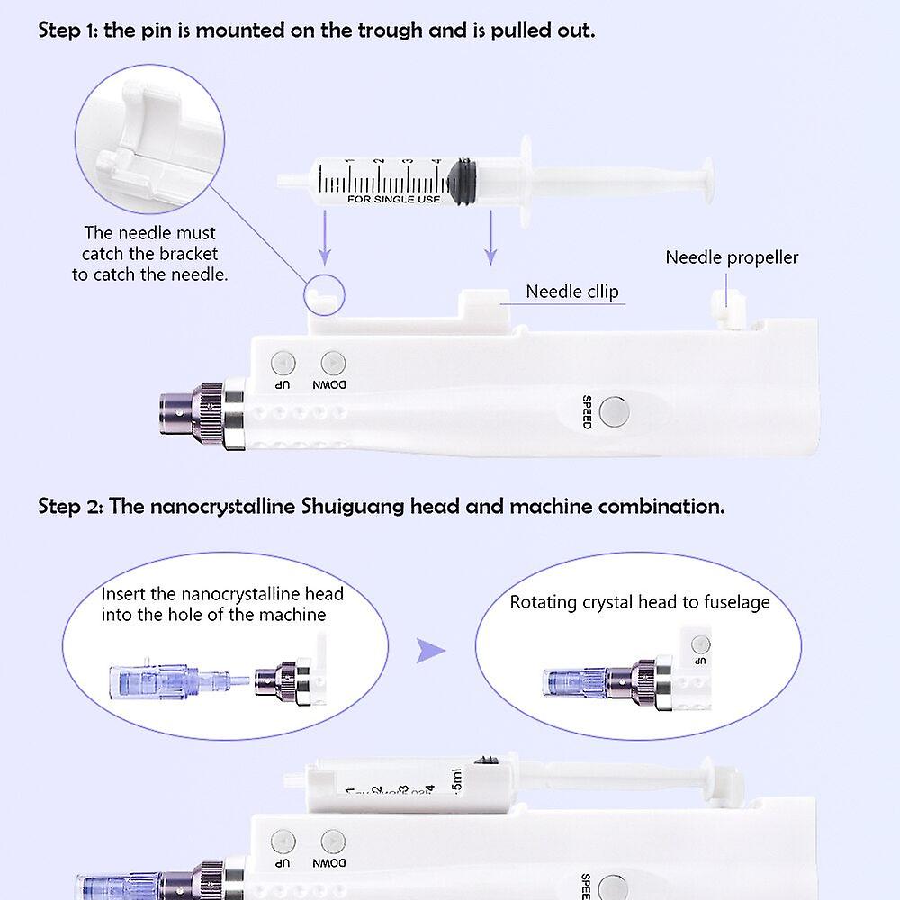2 In 1 Hydra Injector Derma Pen Nano Mesotherapy Microneedle Dr Pen ...
