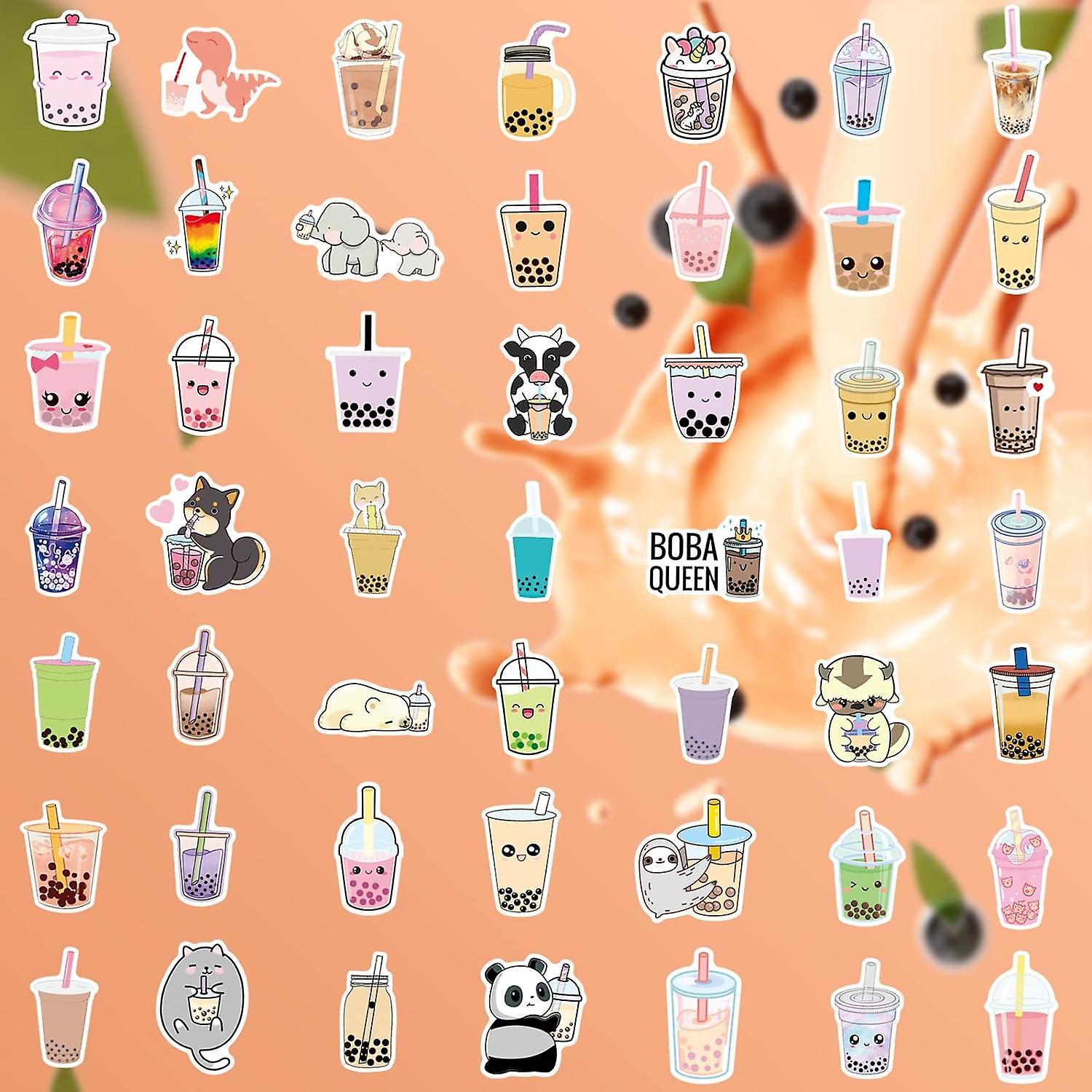 Boba Stickers 105pcs Kawaii Bubble Tea Stickers,drink Stickers, Vinyl ...
