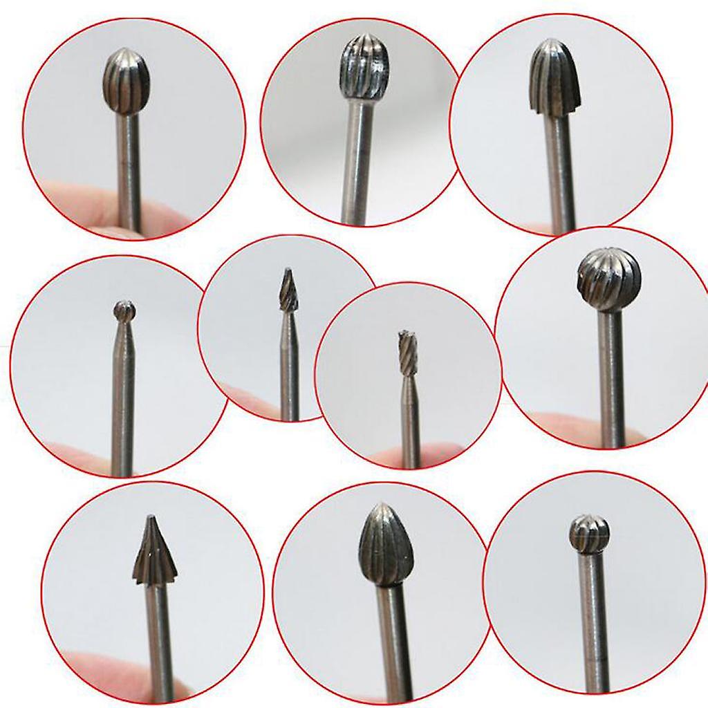 20pcs Hss Head Burrs Rotary Drill Die Grinder Carving Multi Tool Bit ...