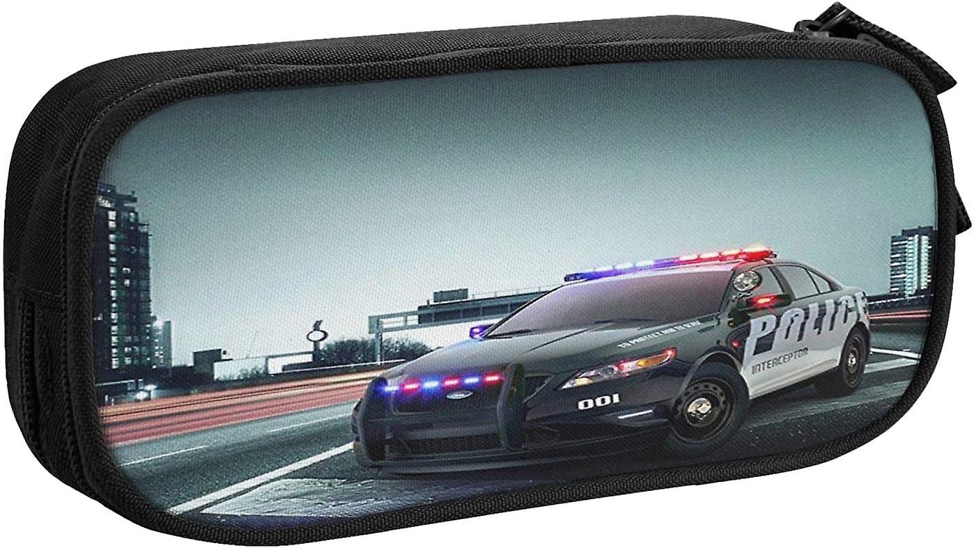 Pencil Case Awesome City Police Car Large Capacity Pencil Bag Pen Case ...