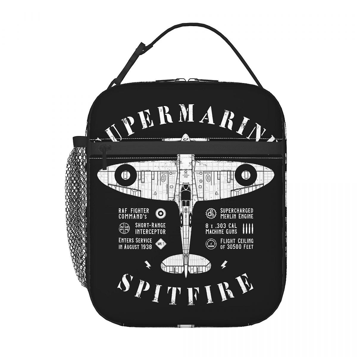 Supermarine Spitfire Insulated Lunch Bag Portable Fighter Plane Ww2 War ...