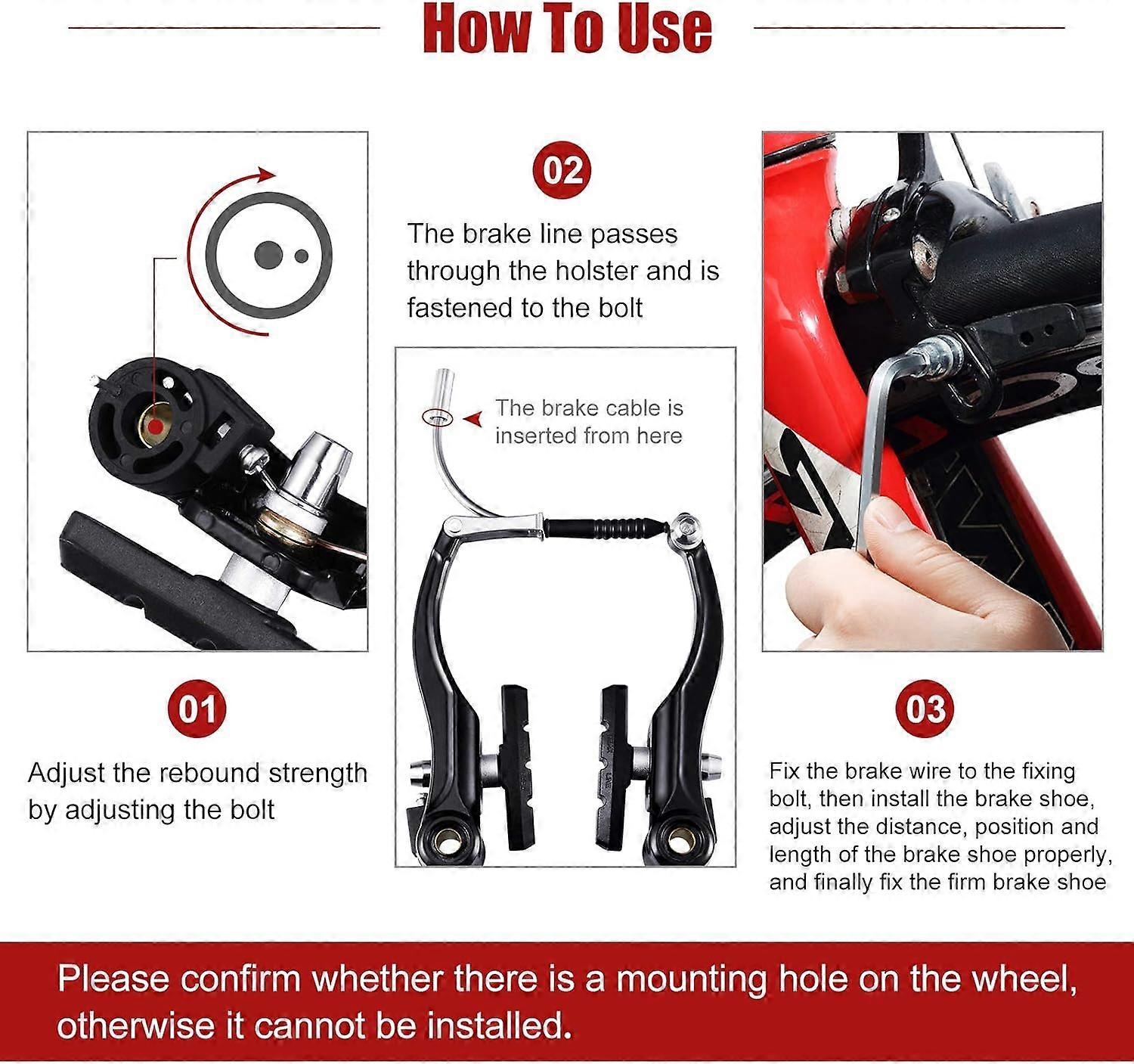 Complete Bicycle Brake Set, Front and Rear Bicycle Black | Fruugo UK