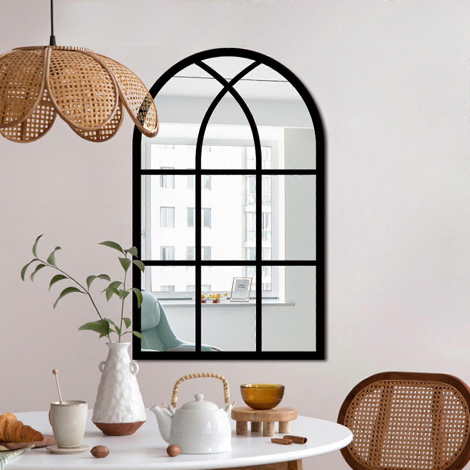 Arched Window Pane Mirror Wall Mounted Decorative Mirror for Vanity ...