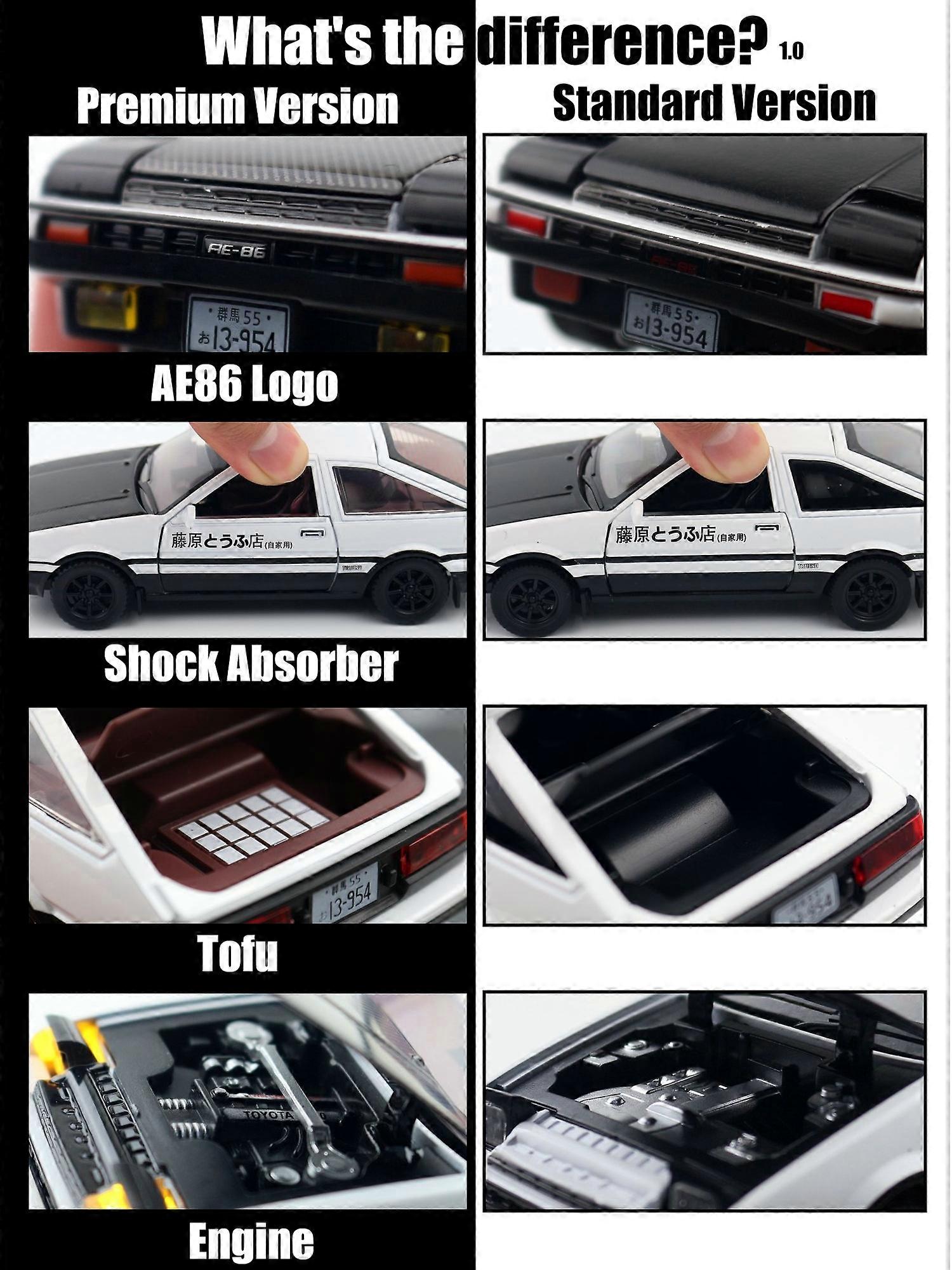 1/32 Initial D AE86 Toy Car Diecast Miniature Model Pull Back Sound ...