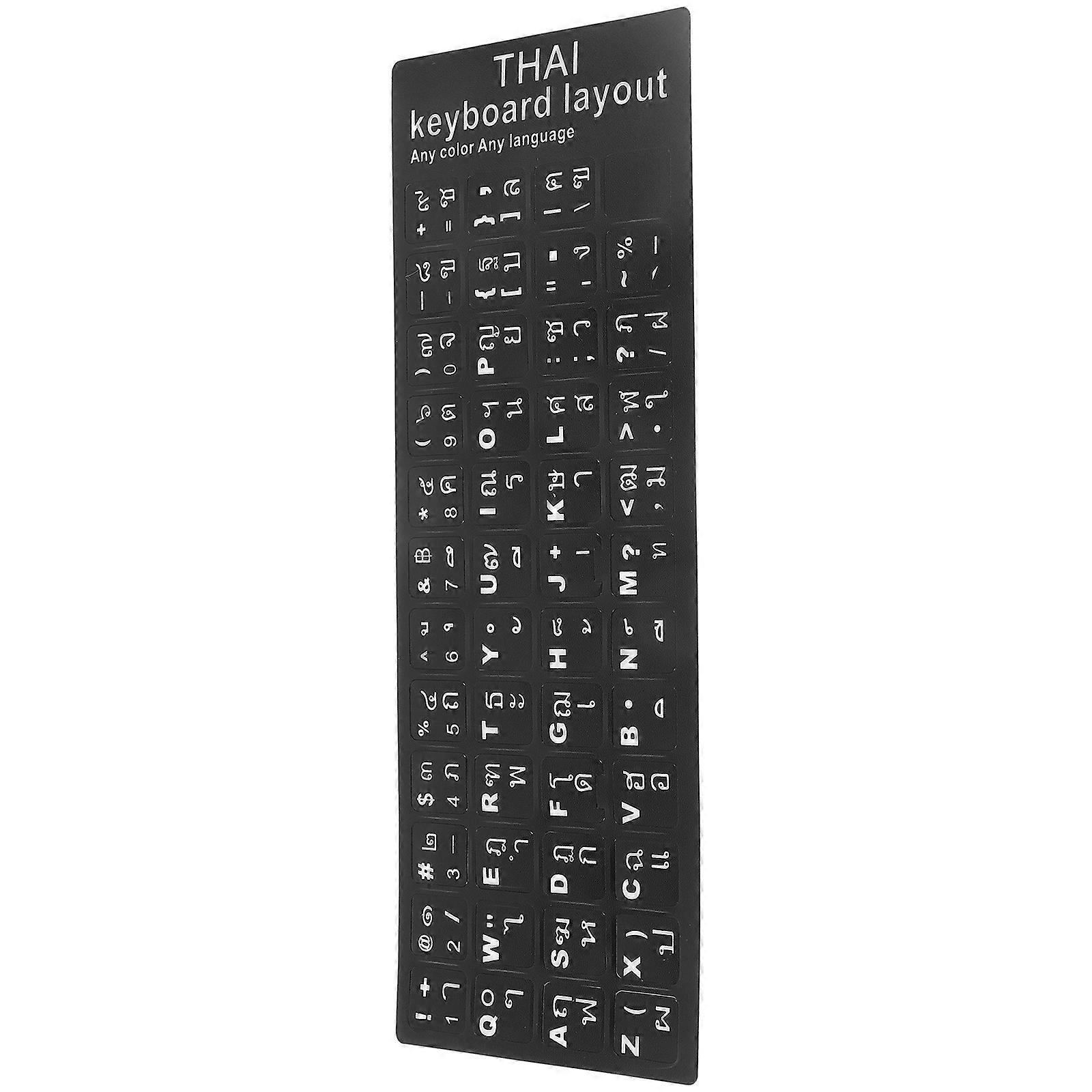 2 Sheets of Adhesive Thai Keyboard Stickers Keyboard Stickers Thai ...