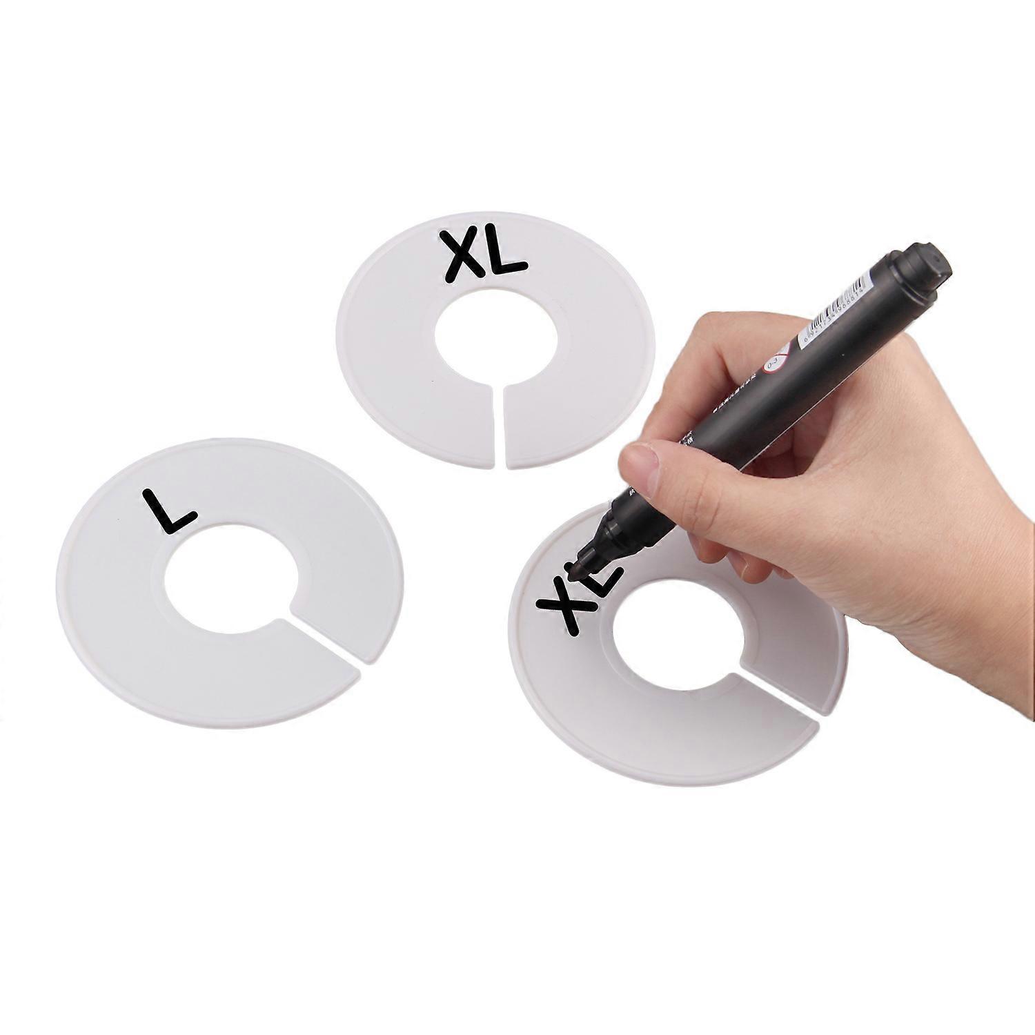 40 Pcs/set White Round Clothing Rack Hanger Size Dividers Closet ...