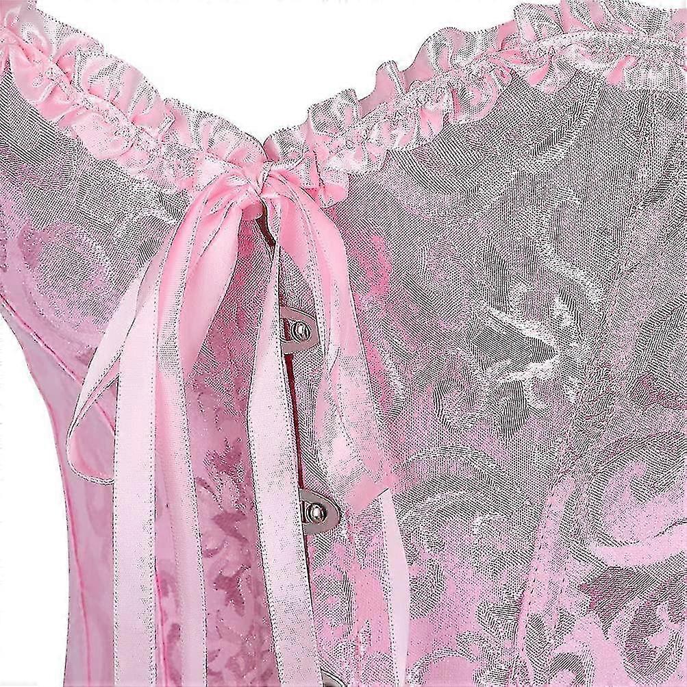 Szivyshi Women's Overbust Sweetheart Lace Up Plastic Bones Corset ...