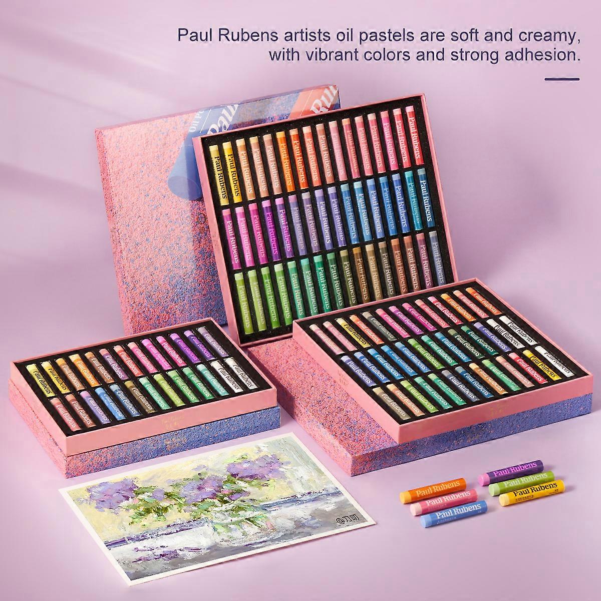 Paul Rubens Oil Pastels, 48 Macaron Colors Soft Oil Pastels Vibrant and Creamy Art Supplies for ...