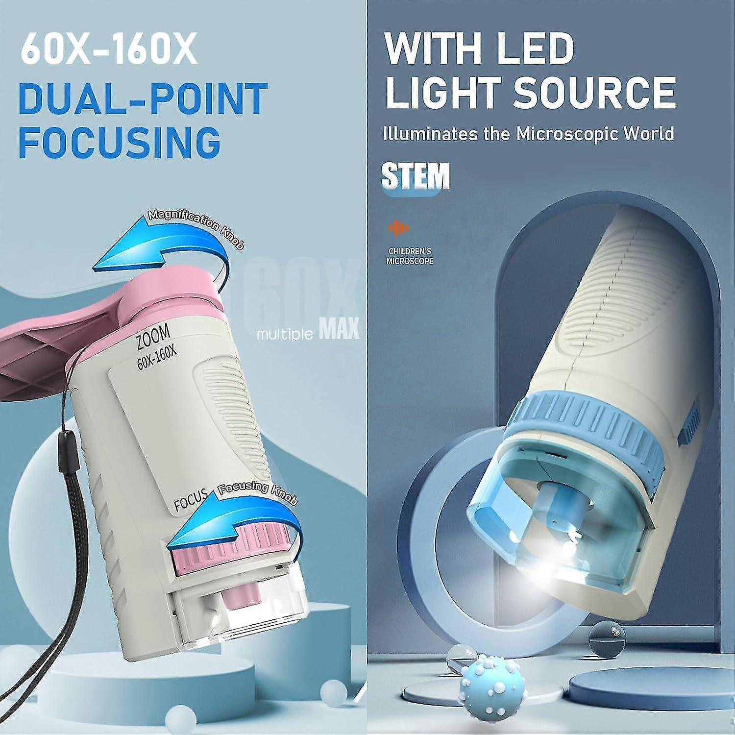 Mini Lab Microscope for Kids, Portable LED Lighted Microscopes Digital ...