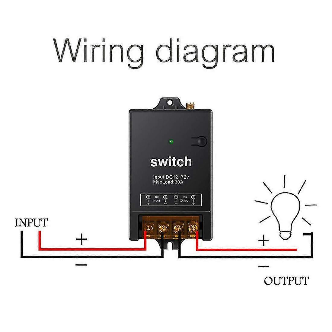 Wireless Remote Control Switch,3000m Long Distance,dc 12-72v /30a Relay ...
