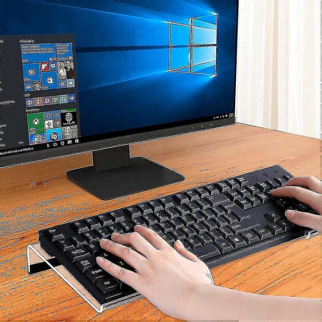 Acrylic Keyboard Holder,acrylic Tilted Computer Keyboard Holder Clear ...