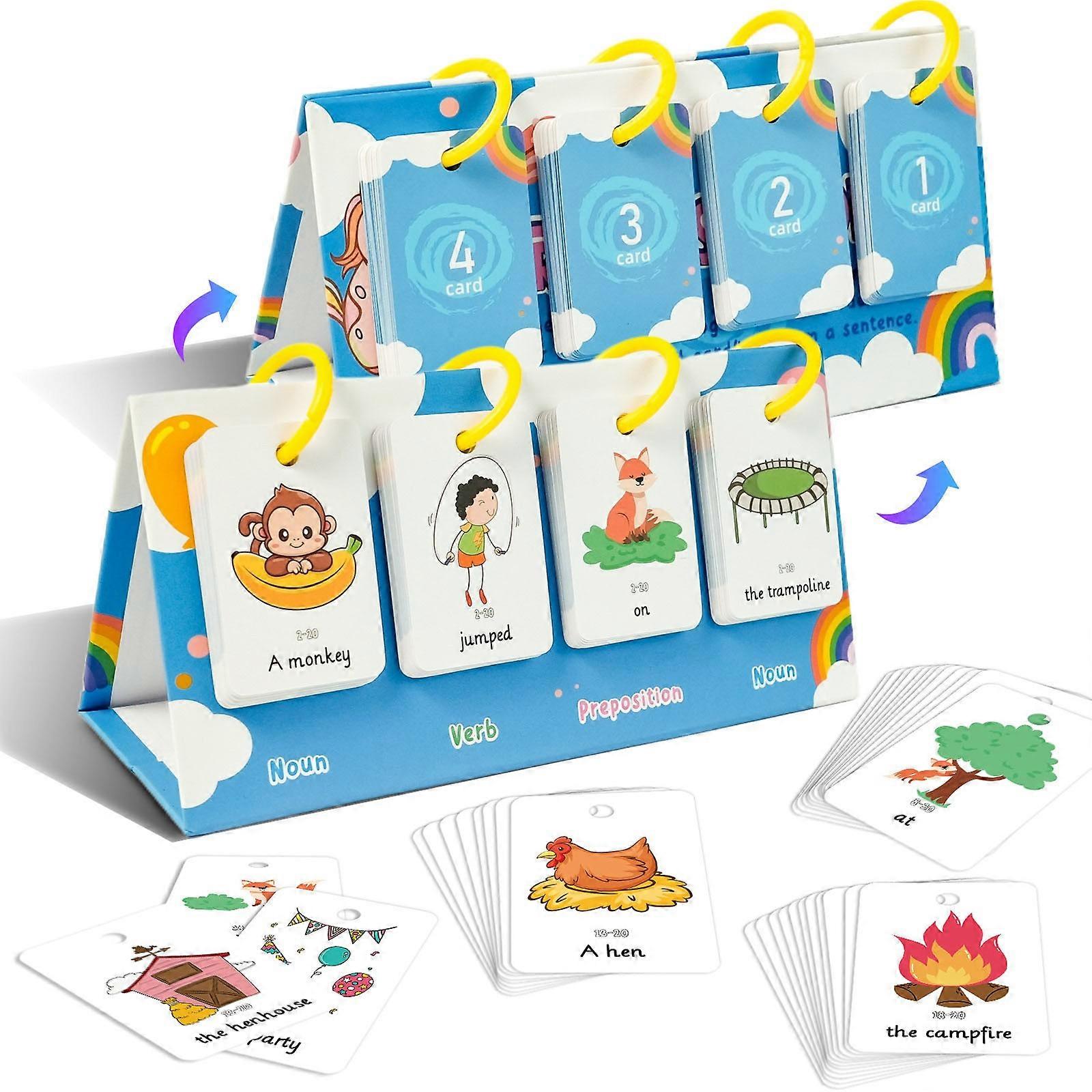 Reading Flashcards 78 Toddler Reading Flash Cards Sentence Building ...