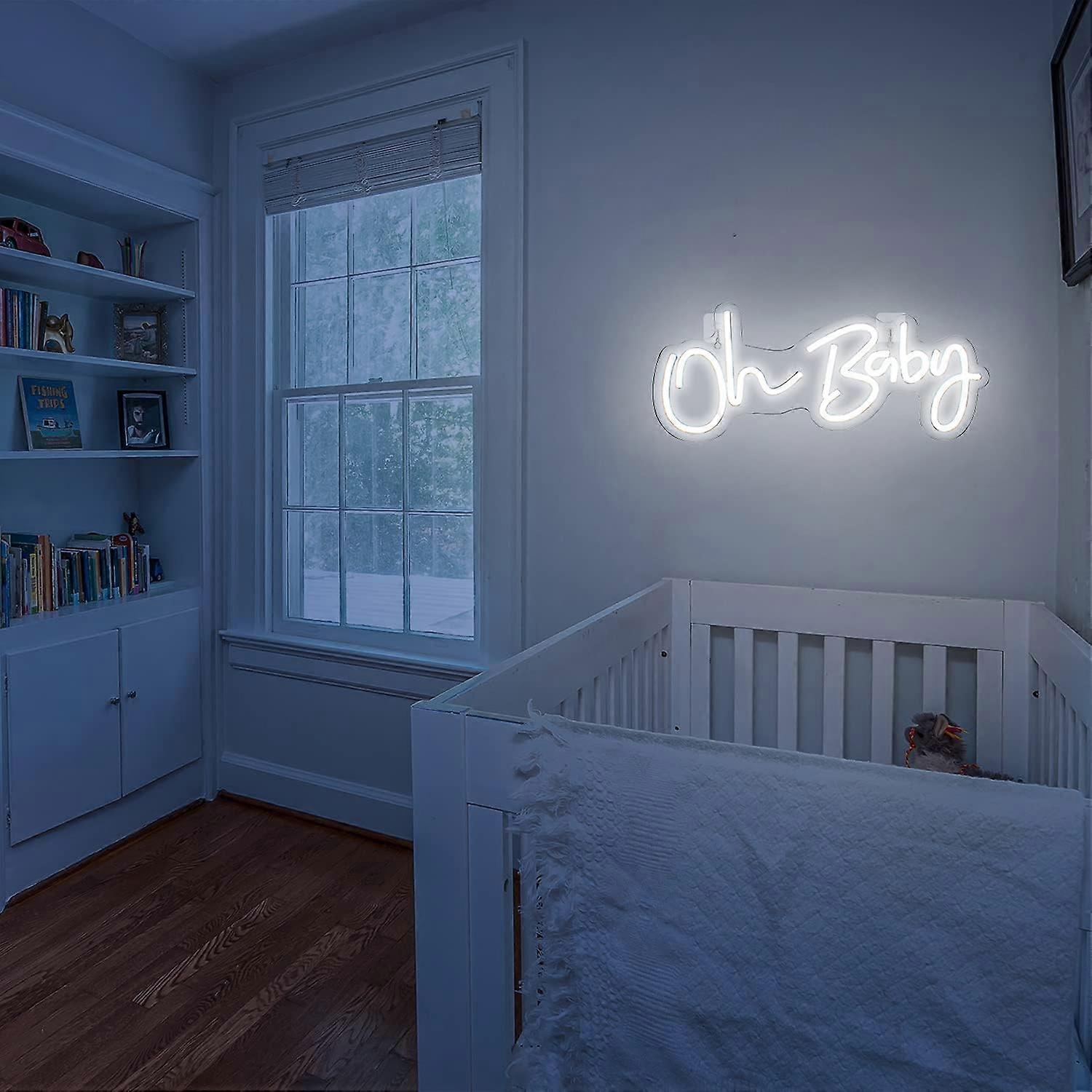 Oh Baby Neon Sign White Led Neon Wall Light Signs Letter Neon Lights ...