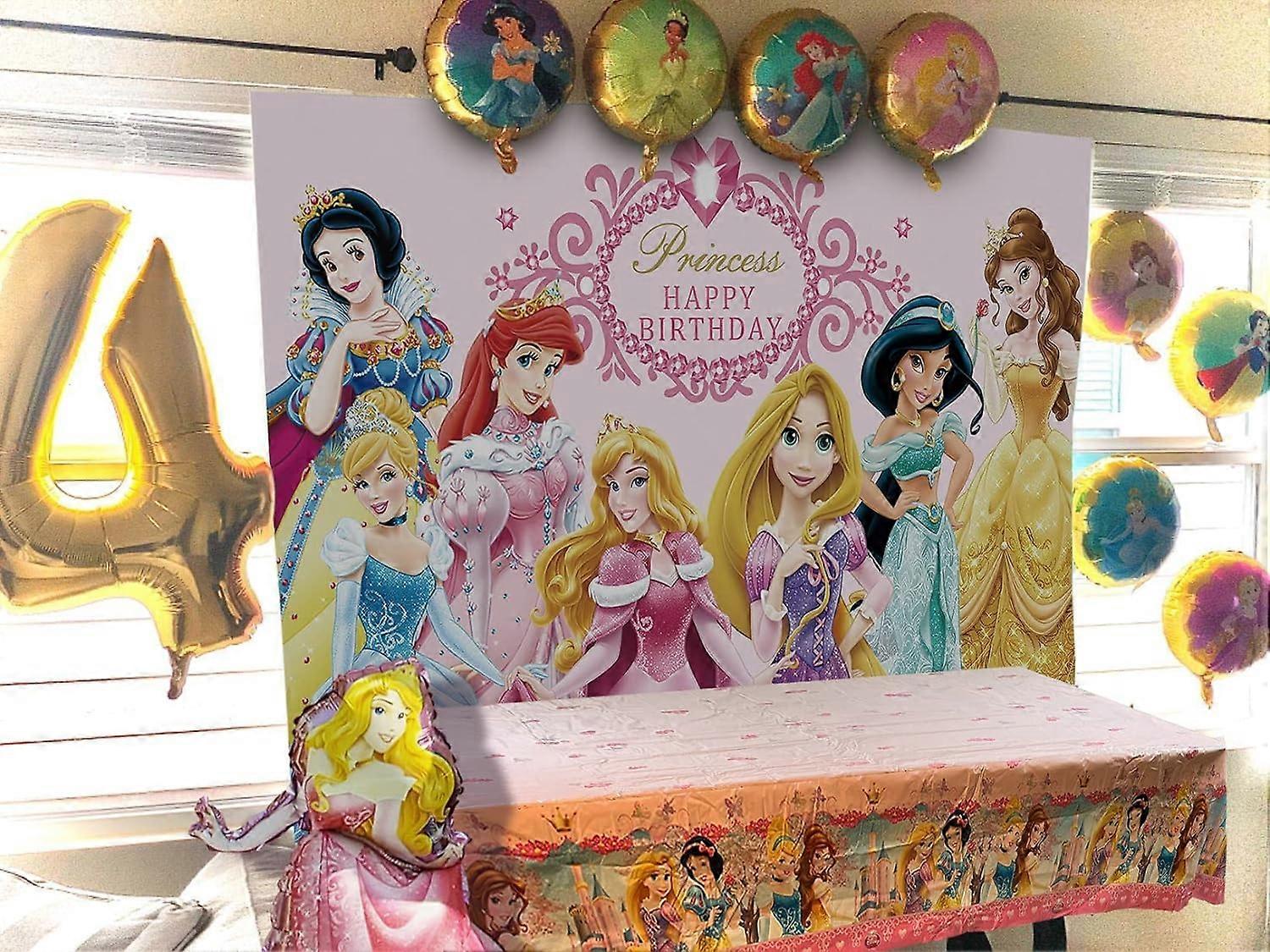 8 pcs Princess Balloons Foil Decorations Girls' Birthday Party Baby ...