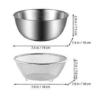 1 Set Stainless Steel Mesh Colander Kitchen Fine Mesh Strainer Bowl ...