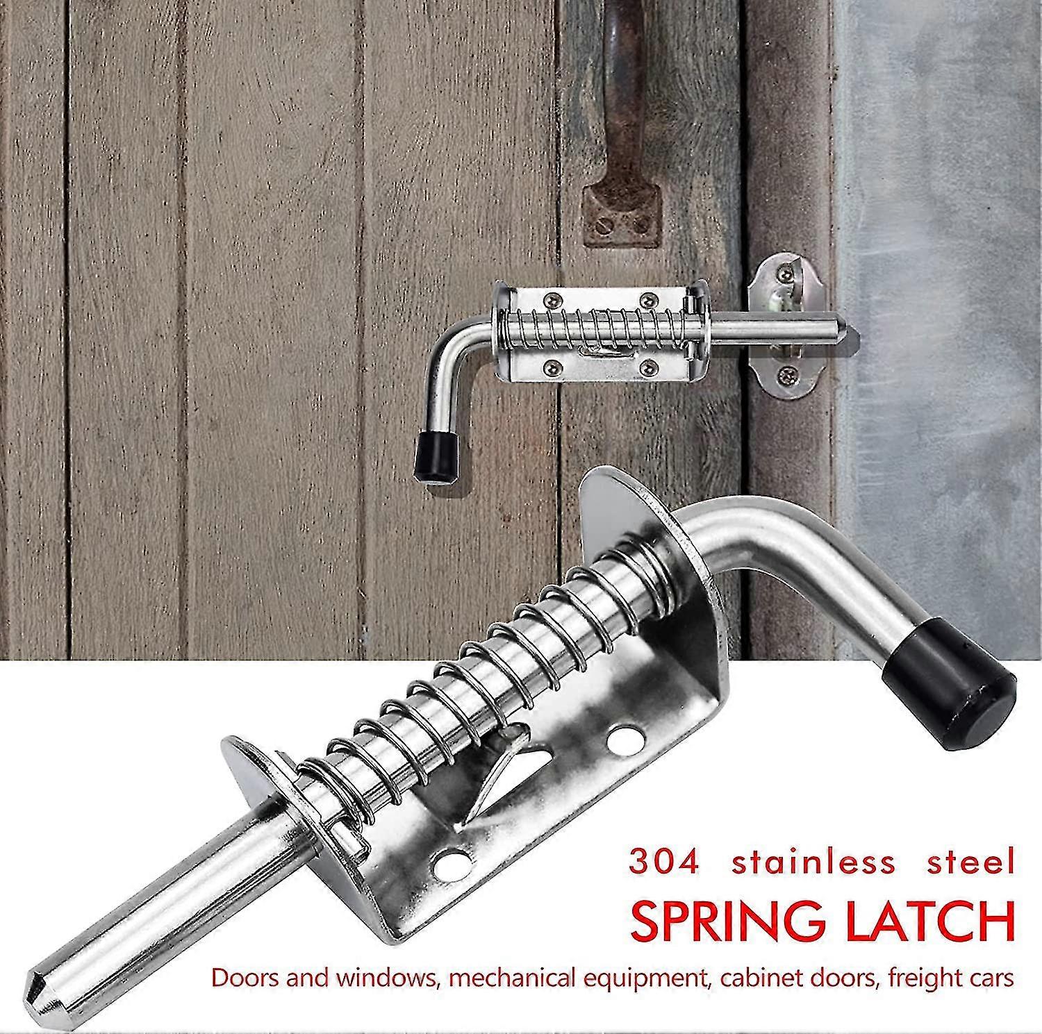 2pcs Garage Door Bolt Latch Steel Spring Latch Spring Bolts Latches and ...