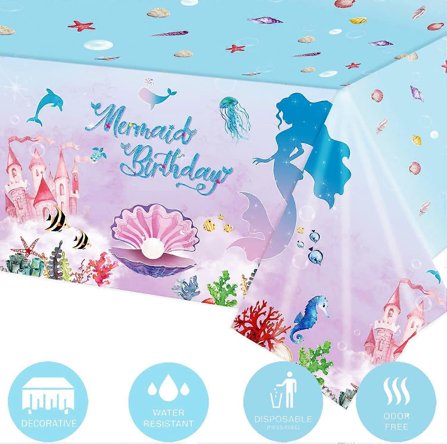 Mermaid Tablecloth Under The sea Theme Party Table Covers Mermaid ...