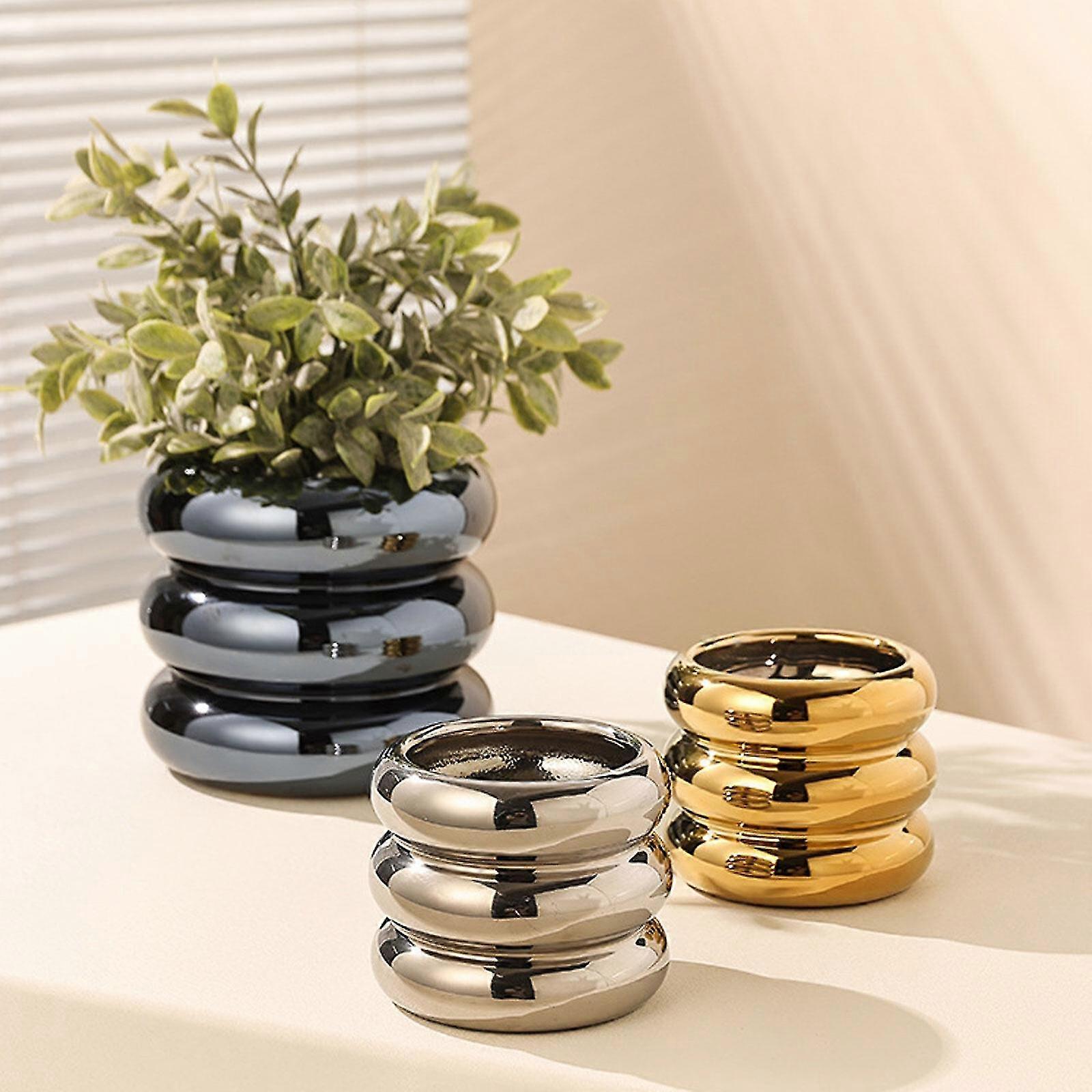 Brand Best Ceramic Plant Pot, Flower Pot With Drainage Hole, Curved ...