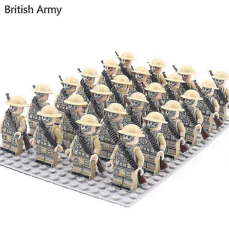 Ww2 24pcs/lot Military Soldiers Building Blocks Set Weapons Soviet Us ...