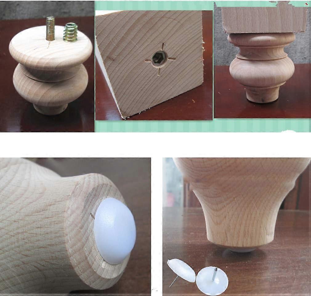 Wooden Furniture LegsSolid Wood Furniture Legs,Unfinished Bun Feet ...