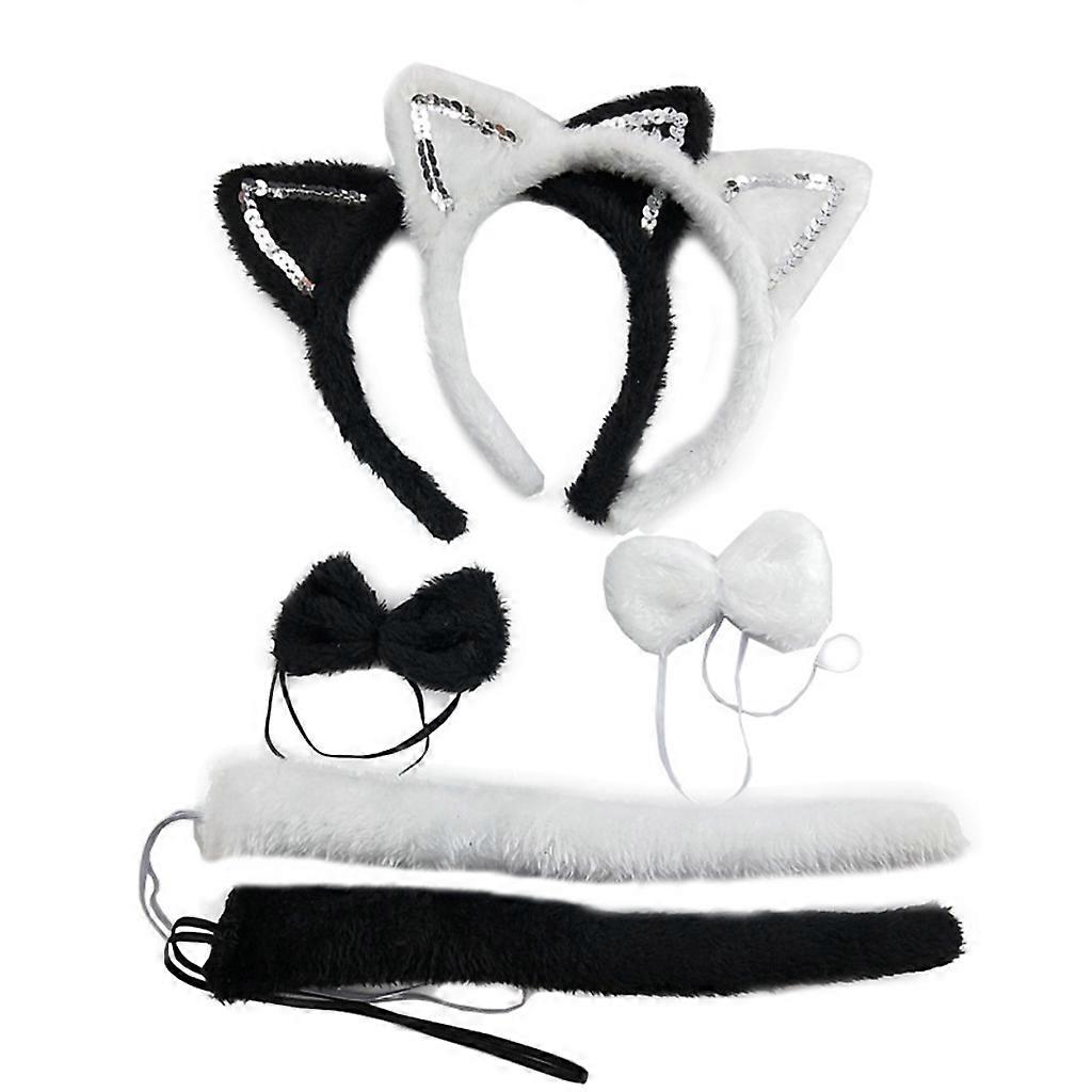 Cats ear Headband Tail Bowtie Costume Cats Cosplay Sexy Cats Costume ...