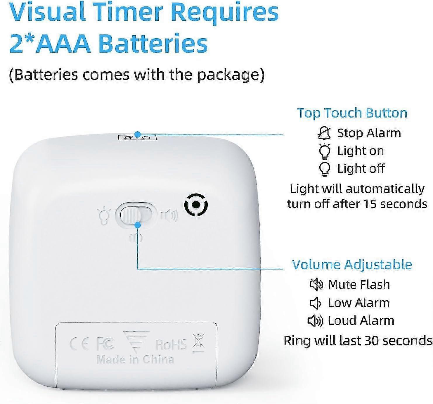 Visual Timer with Night Light, 60-Minute Countdown Timer for Kids and ...
