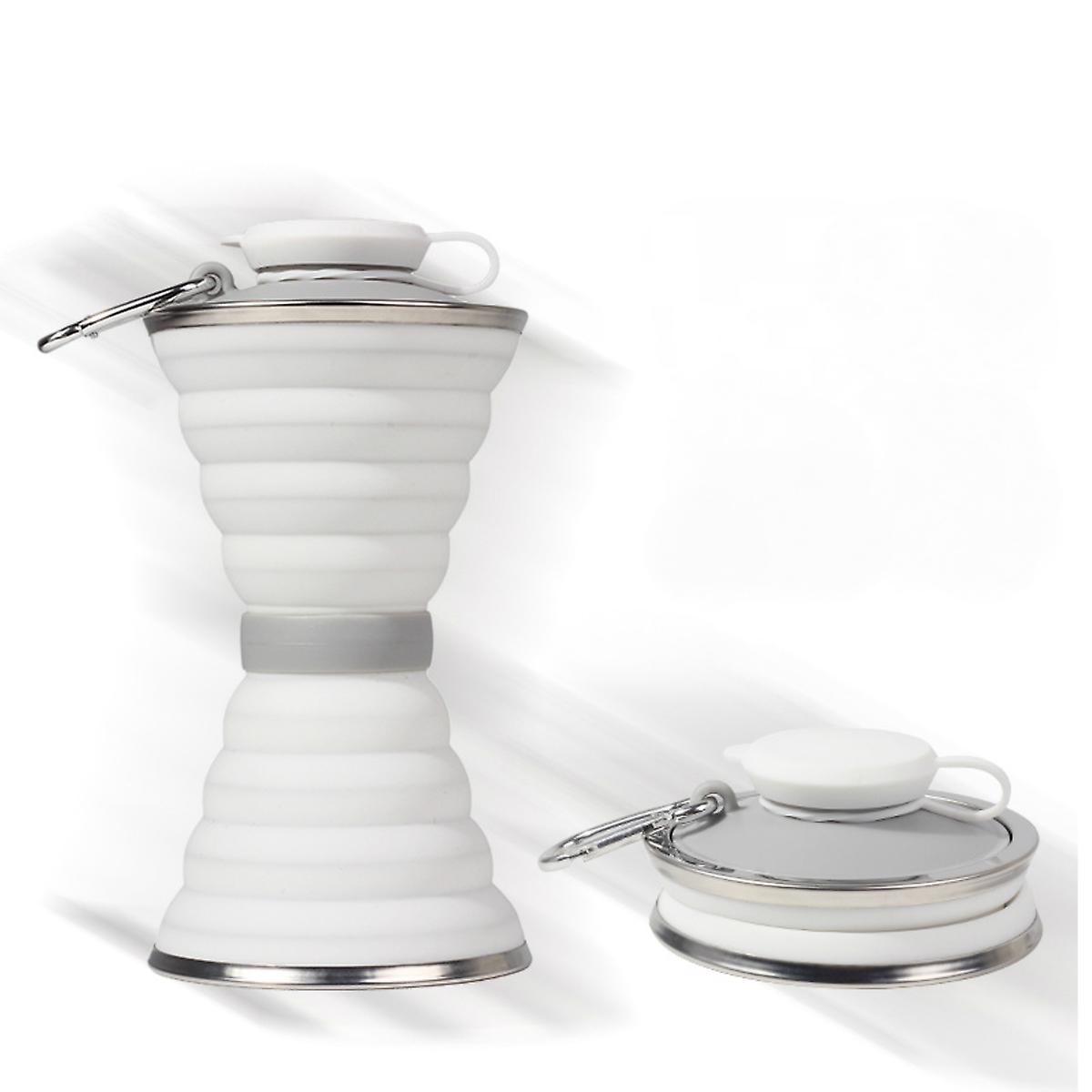 Wekity Collapsible Water Bottle, Camping Cup With Carabiner, Reuseable Silicone Foldable Leak ...