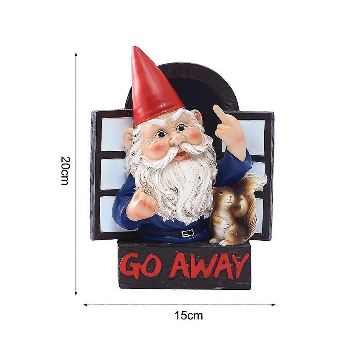 Rude Middle Finger Gnome Statue, Grumpy Garden Gnome Decor | Fruugo UK