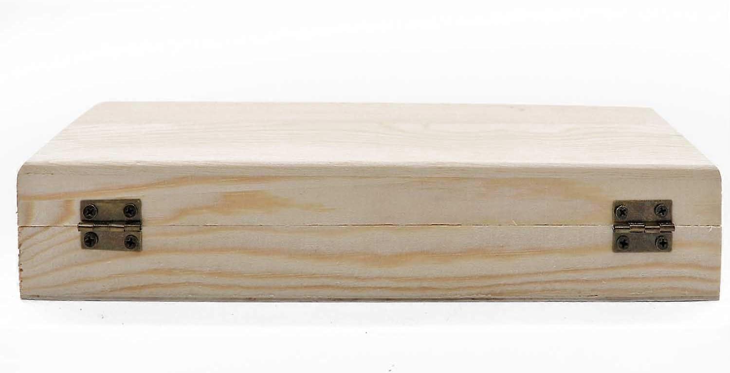 Unfinished Wood Pencil Box - DIY Storage Case with Locking Clasp for ...