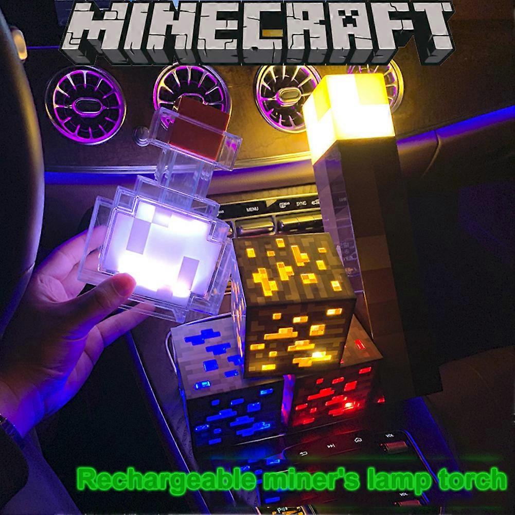 Home Decoration Minecraft Game Torch Lamp Led Night Light Rechargeable ...