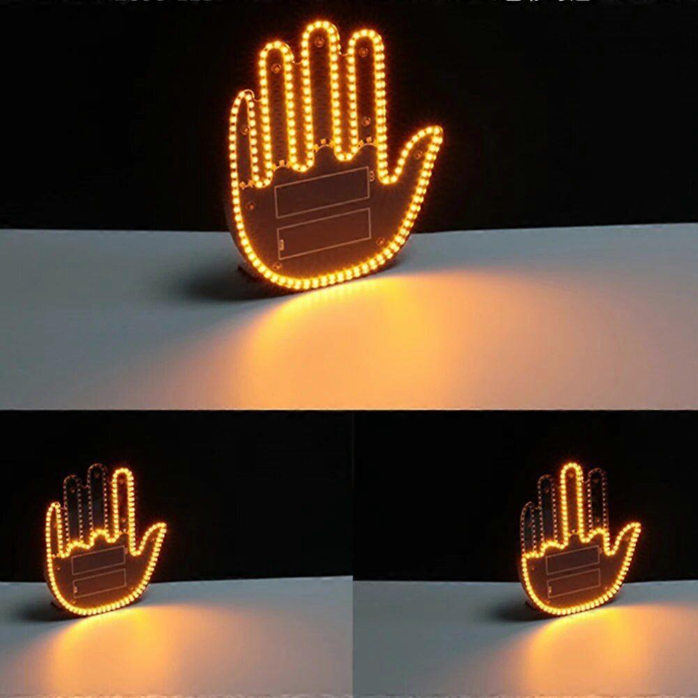 Middle Finger Car Light LED Car Hand LED Car Finger Up Give The Love ...