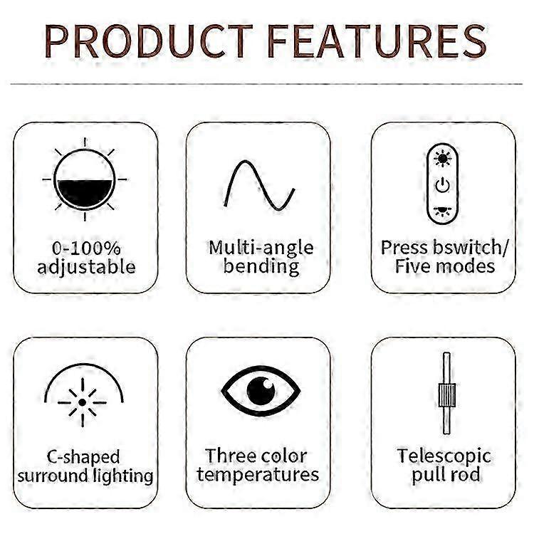 28 inch Half Moon LED Beauty Lamp Dimmable Floor Lamp with Color ...